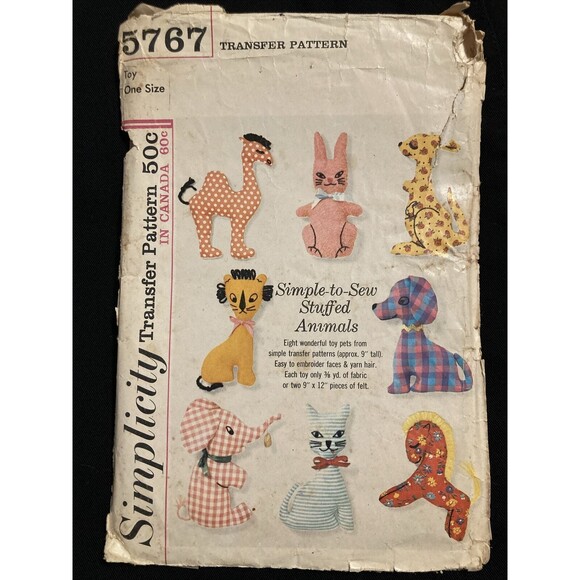 Simplicity | Other | Simplicity Simple To Sew 8 Stuffed Animals Sewing ...